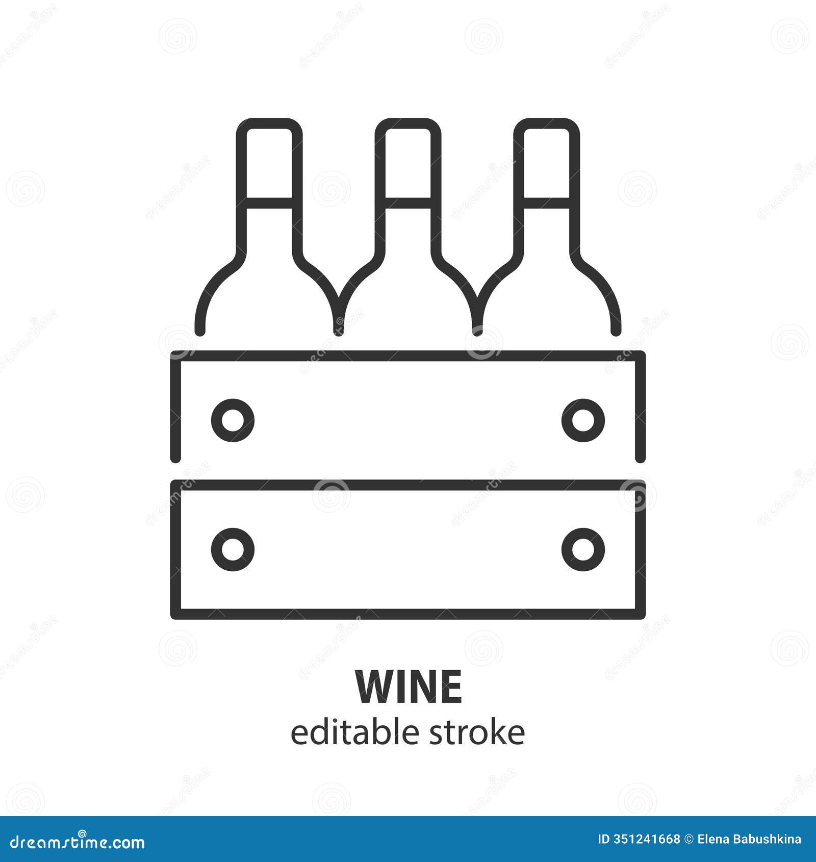 Wine Line Icon. Wine Bottles in Box Symbol. Editable Stroke Stock ...