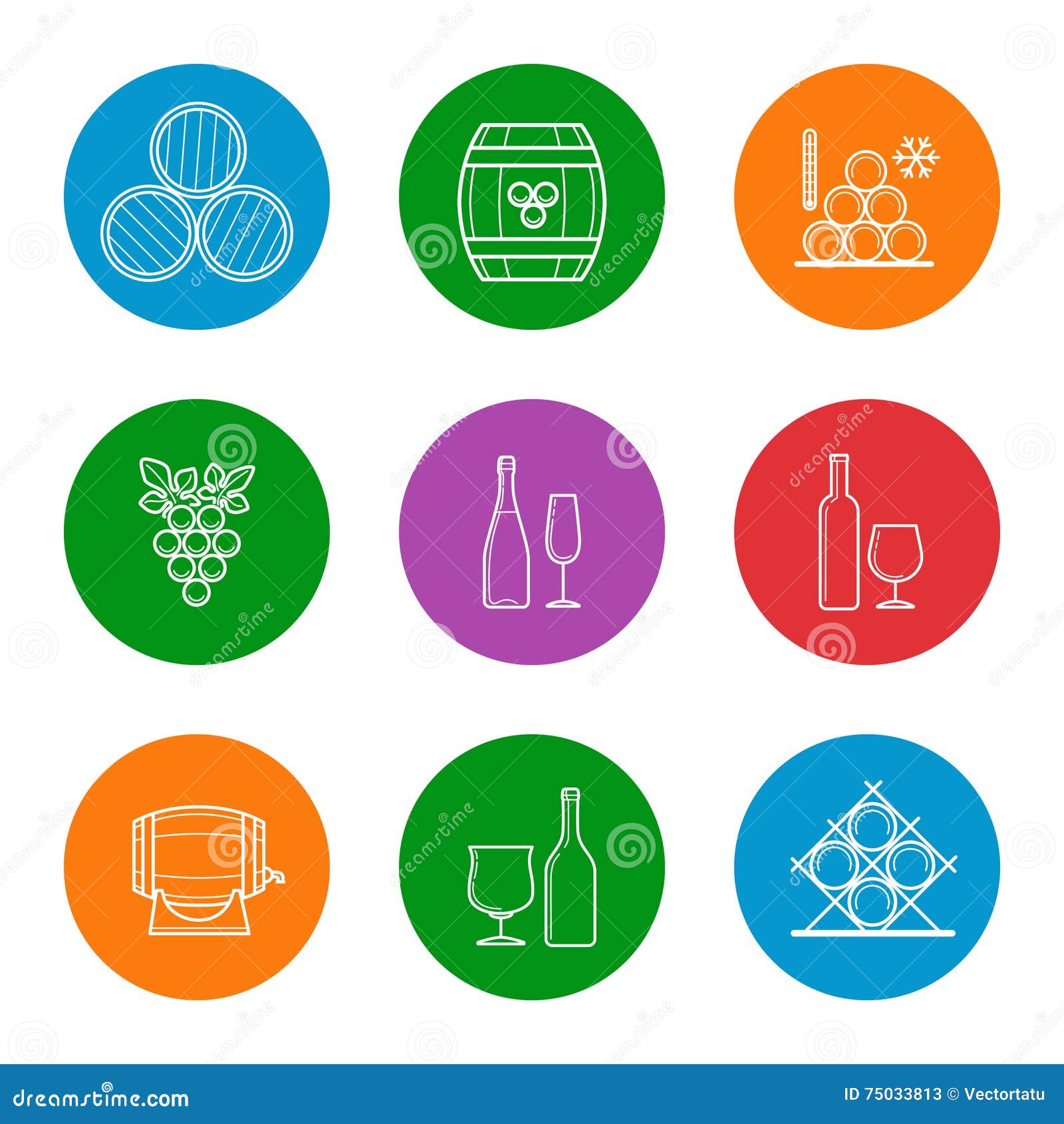 Wine line icons set stock vector. Illustration of occasion - 75033813