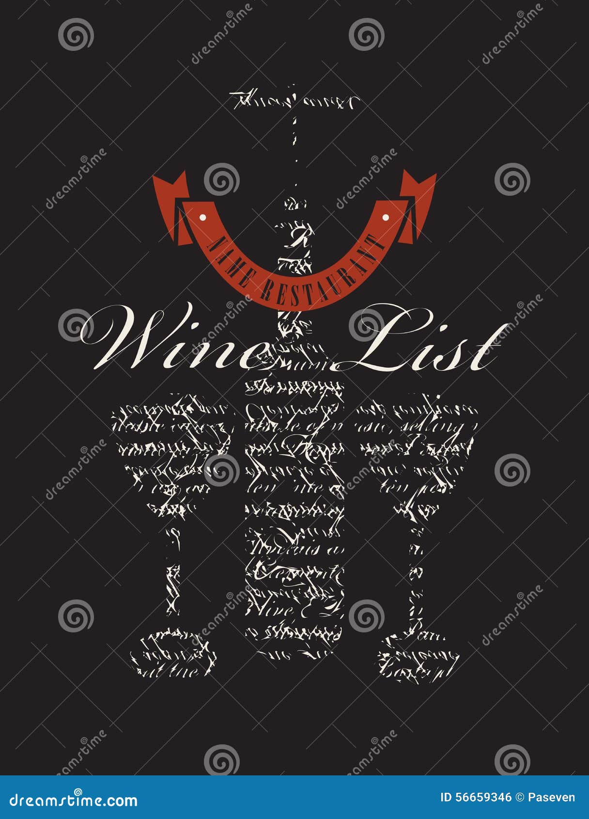 Wine list stock vector. Illustration of alcohol, design - 56659346