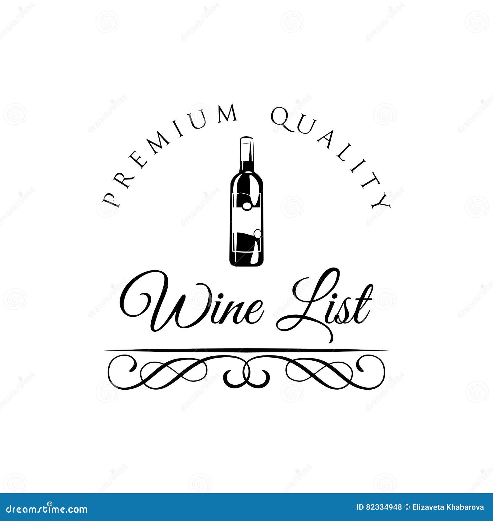 Wine List Bottle Menu Card Design Template. Vector Illustration Stock ...