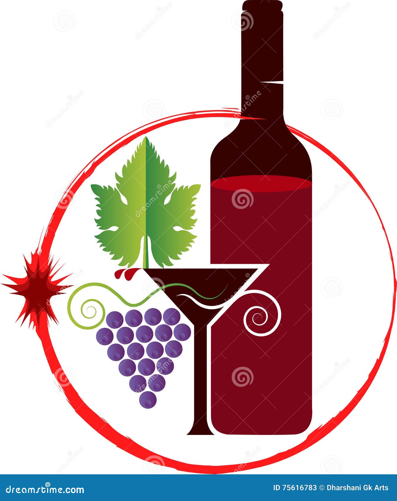 Wine logo design stock vector. Illustration of brush - 75616783