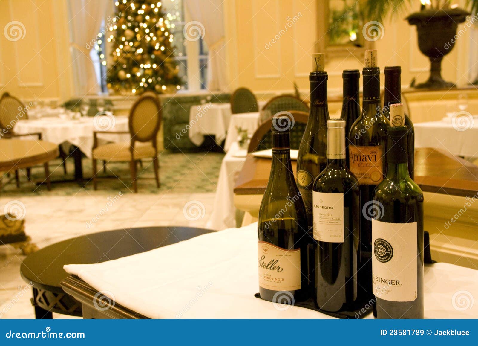 Wine in luxury restaurant editorial stock image. Image of interiors ...