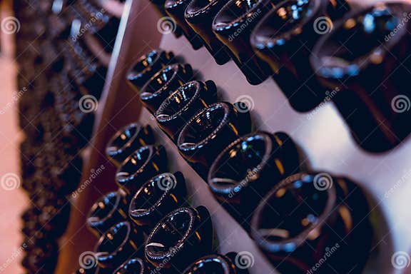 Wine Making Bottle Resting for Second Fermentation Riddling Disgorging ...