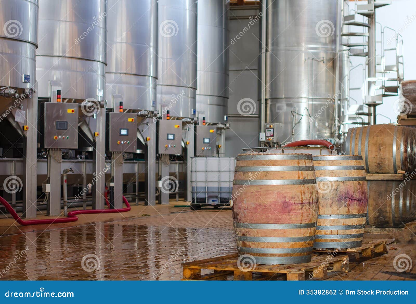 Wine manufacturing. stock photo. Image of aging, factory - 35382862