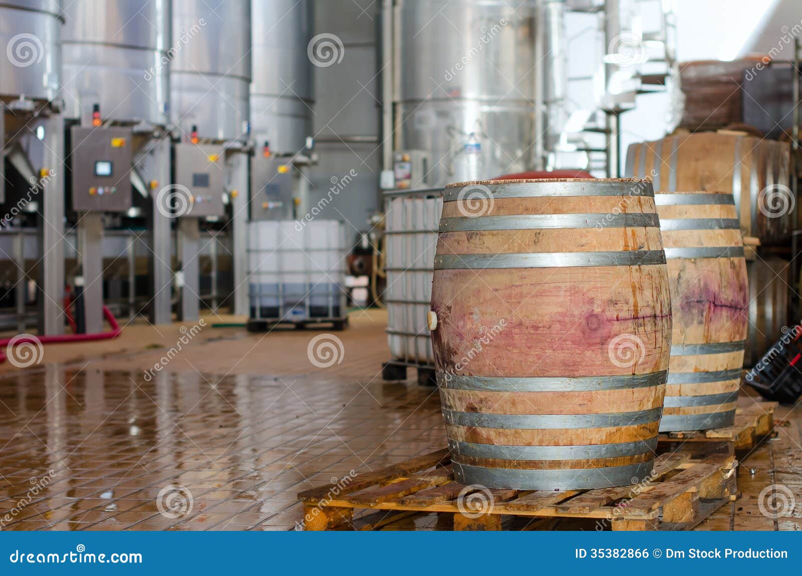 Wine manufacturing. stock photo. Image of line, machinery - 35382866