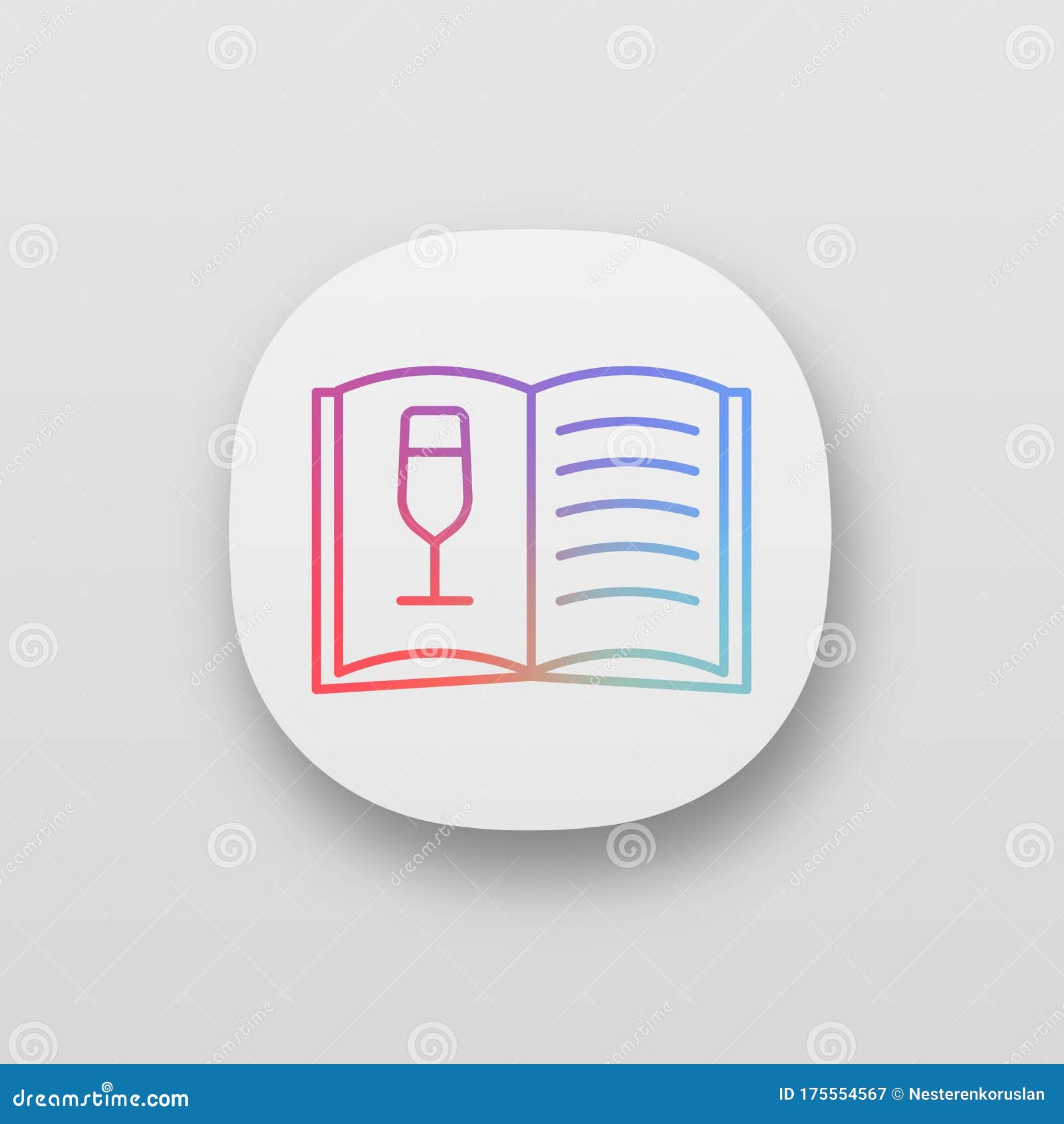 Wine menu app icon stock vector. Illustration of icon - 175554567