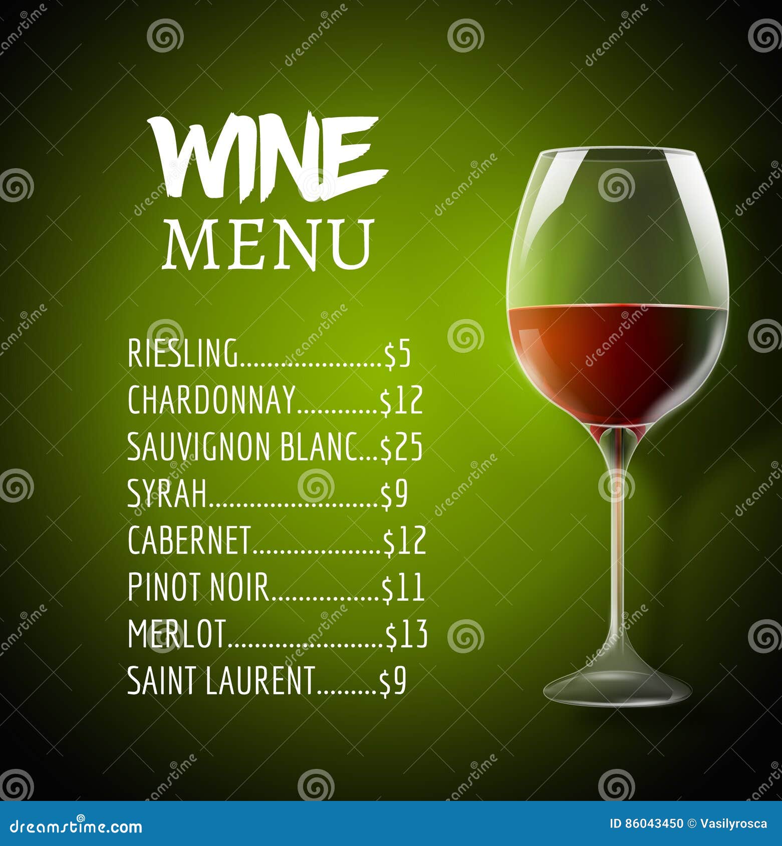 Wine Menu Card Design Template. Wine List Template Layout Stock Vector ...