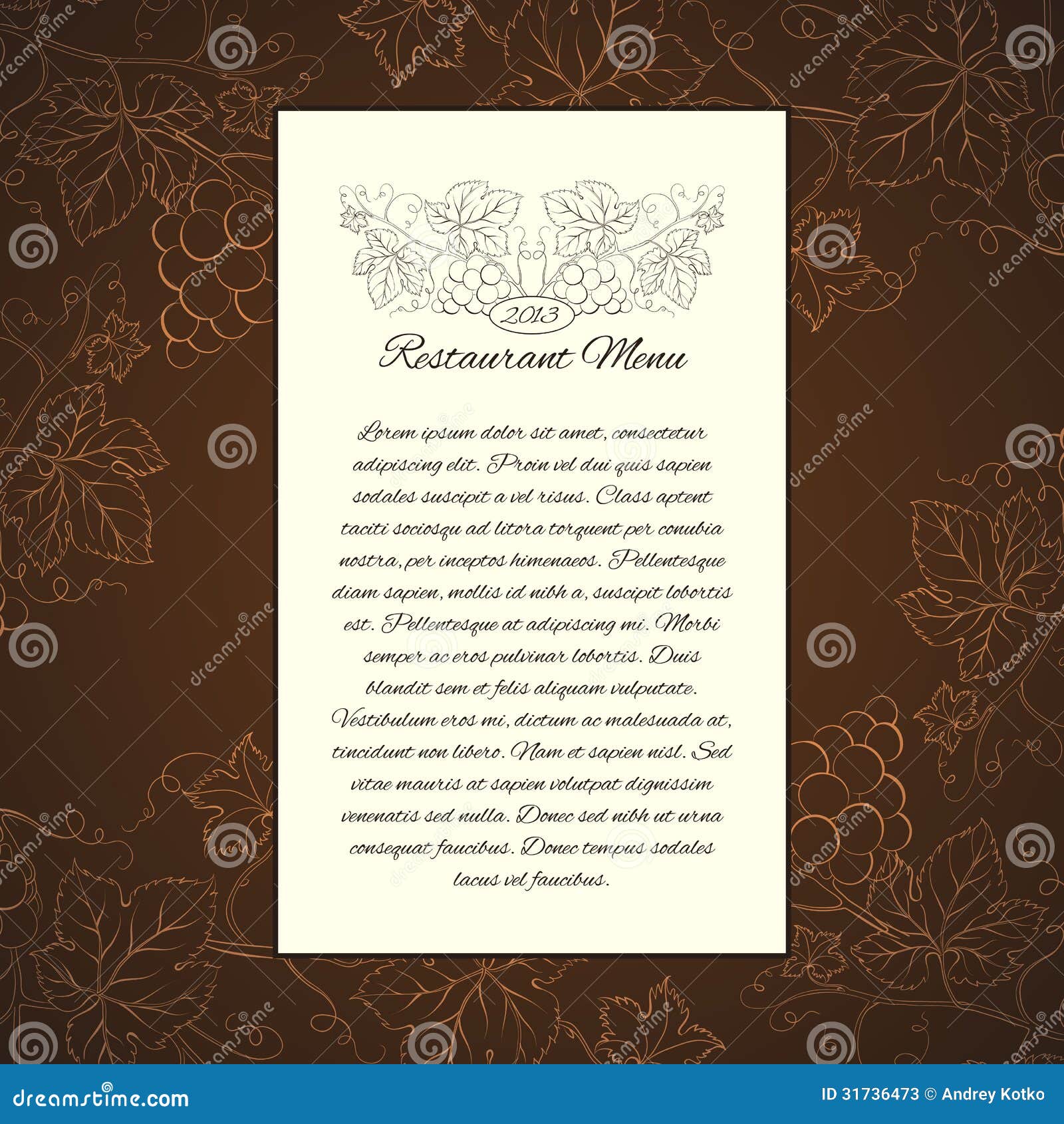 Wine menu card template. stock vector. Illustration of delivery - 31736473