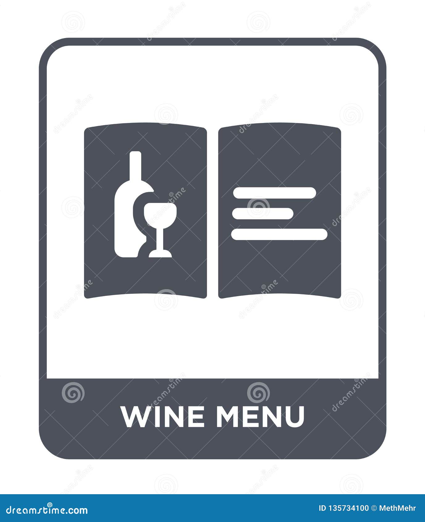 Wine Menu Icon in Trendy Design Style. Wine Menu Icon Isolated on White ...
