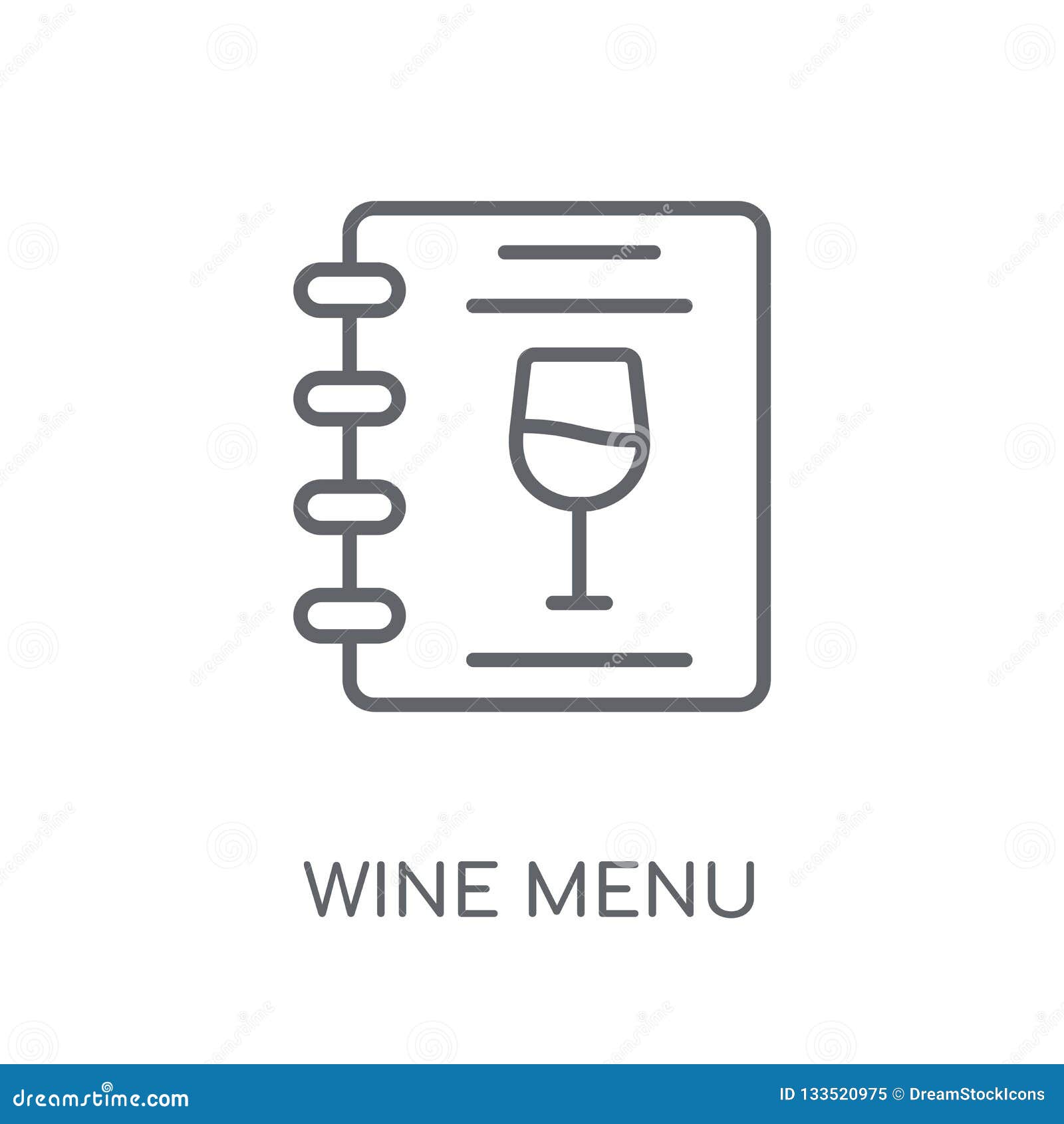 Wine Menu Linear Icon. Modern Outline Wine Menu Logo Concept on Stock ...