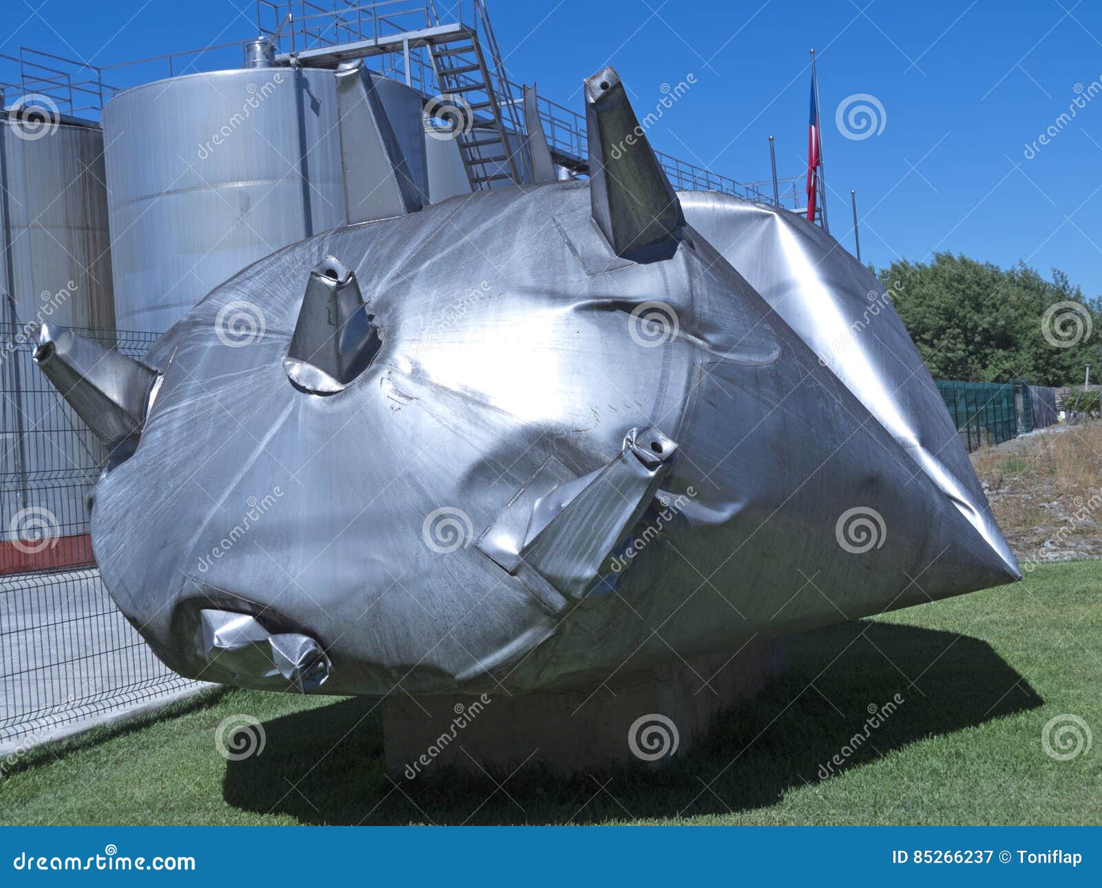 Wine Metallic Fermentation Tanks. Chile Stock Image - Image of ...