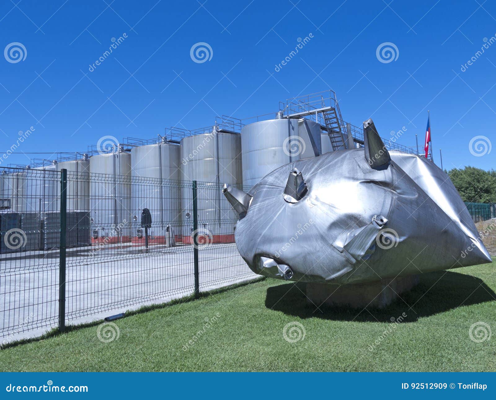 Wine Metallic Fermentation Tanks. Maule Valley, Chile Stock Image ...
