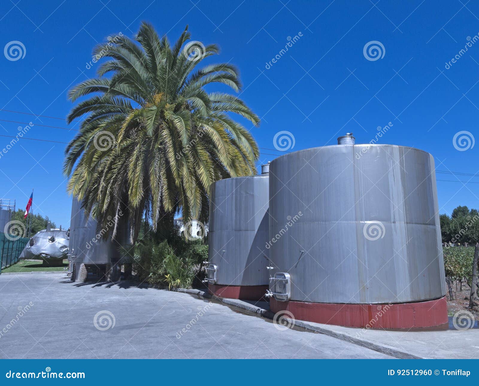 Wine Metallic Fermentation Tanks. Maule Valley, Chile Stock Photo ...
