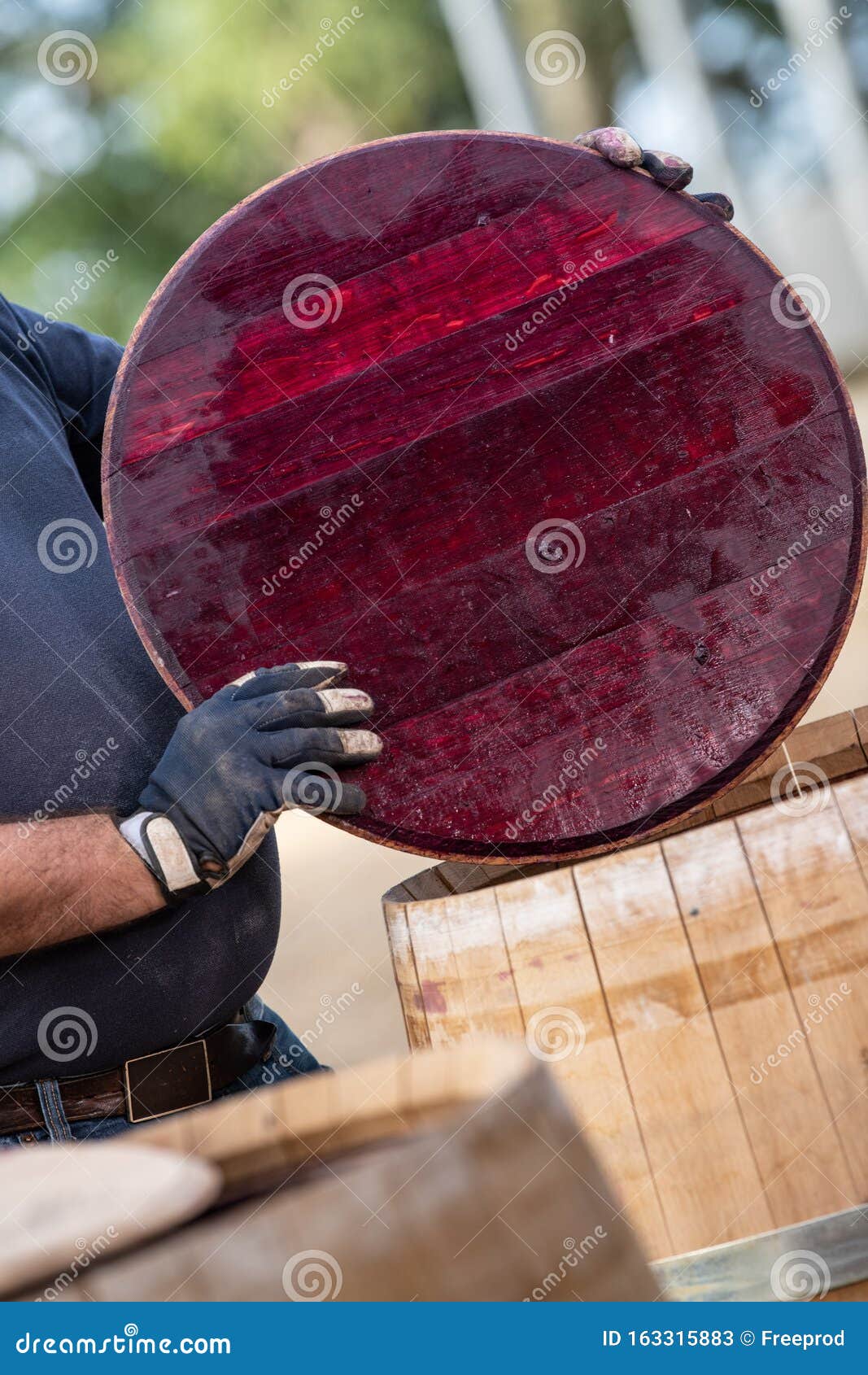 Wine Mixing during Fermentation Process in Barrel, Bordeaux Vineyard ...