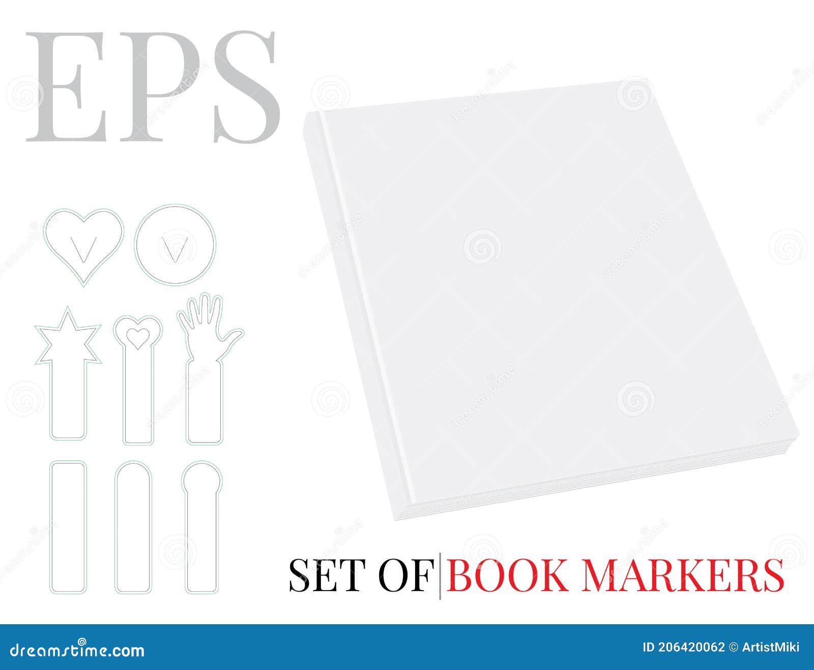 Book Marker Template, Die Cut and Laser Cutting Layers Vector Stock ...