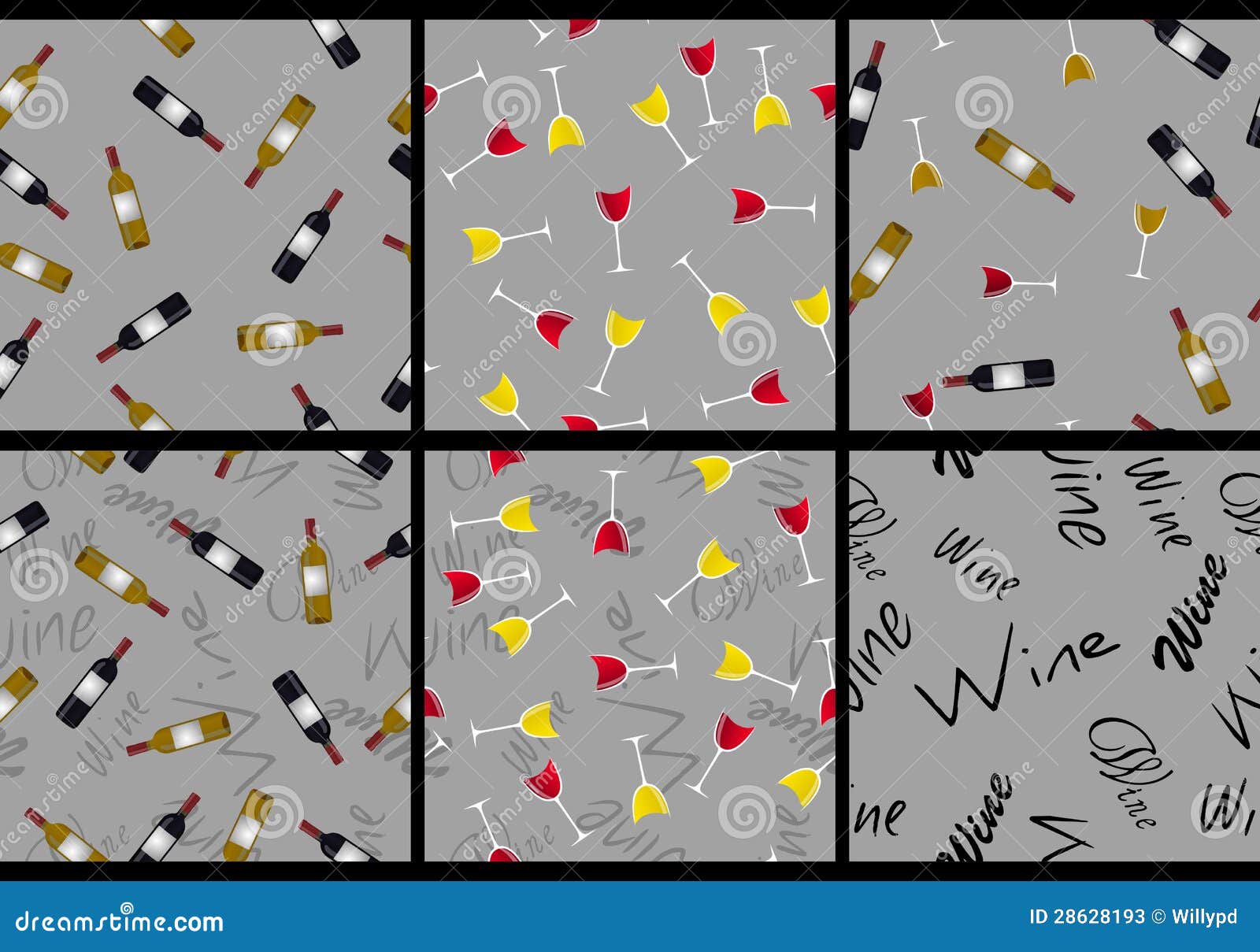 Wine pattern seamless stock vector. Illustration of glass - 28628193