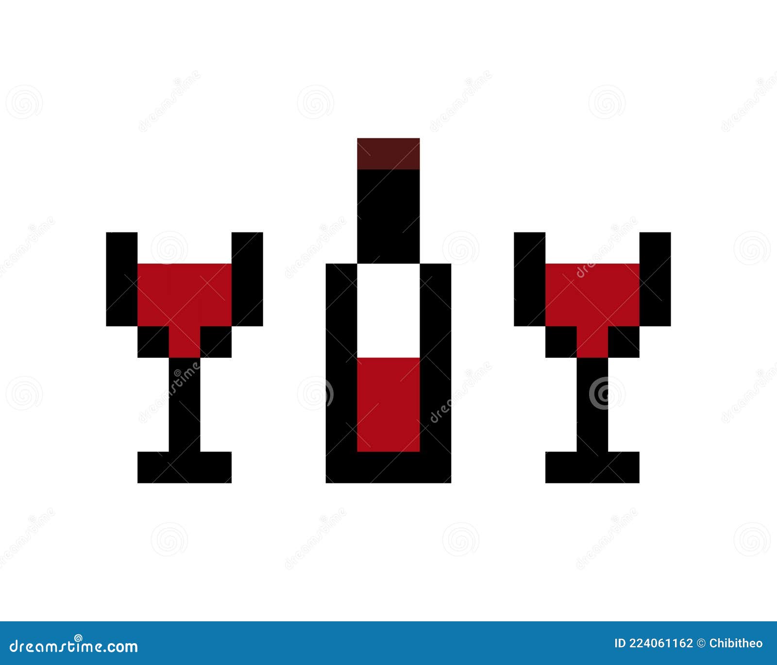 Wine Pixels. Pixel Art Vector Illustration Stock Vector - Illustration ...