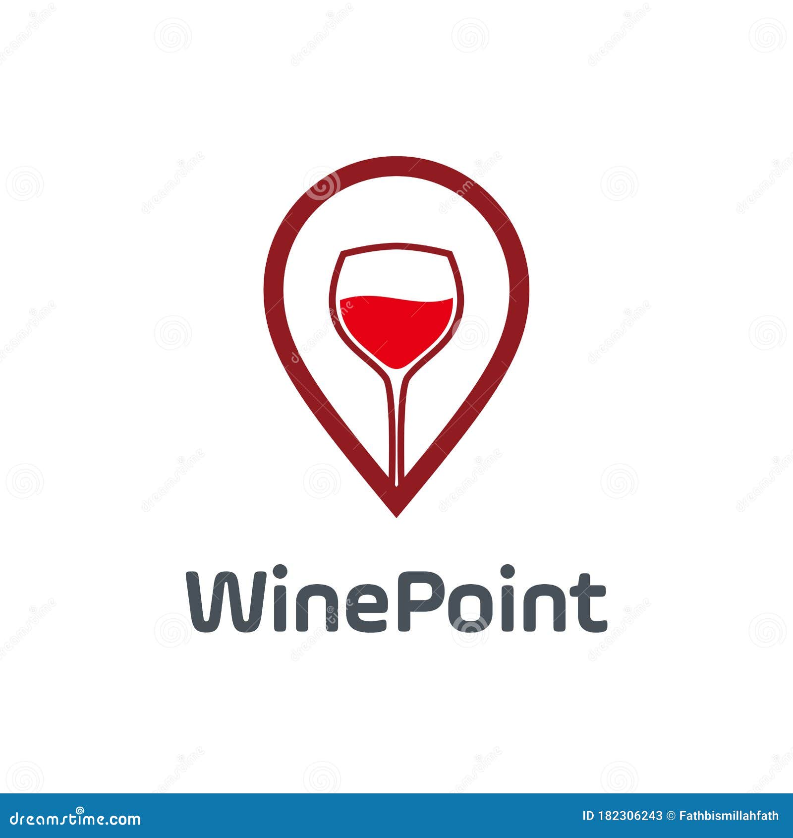 Wine Point Logo Vector Design Template. Consisting of a Wine Glass Icon ...