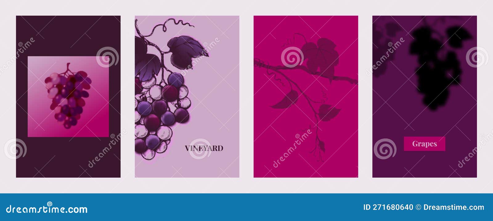 Wine Posters Set On Old Paper Texture. Retro Wines Flyers. Vector ...