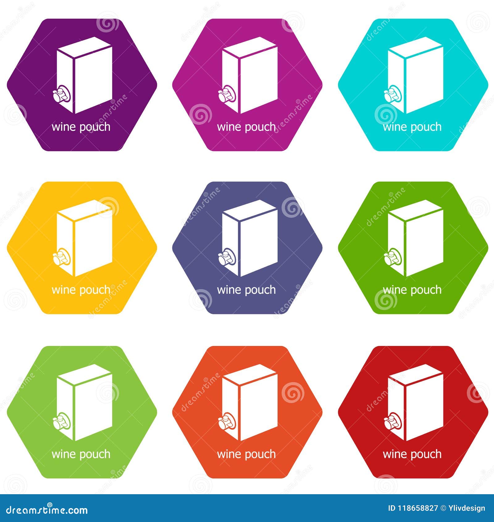 Wine Pouch Icons Set 9 Vector Stock Vector - Illustration of quatro ...