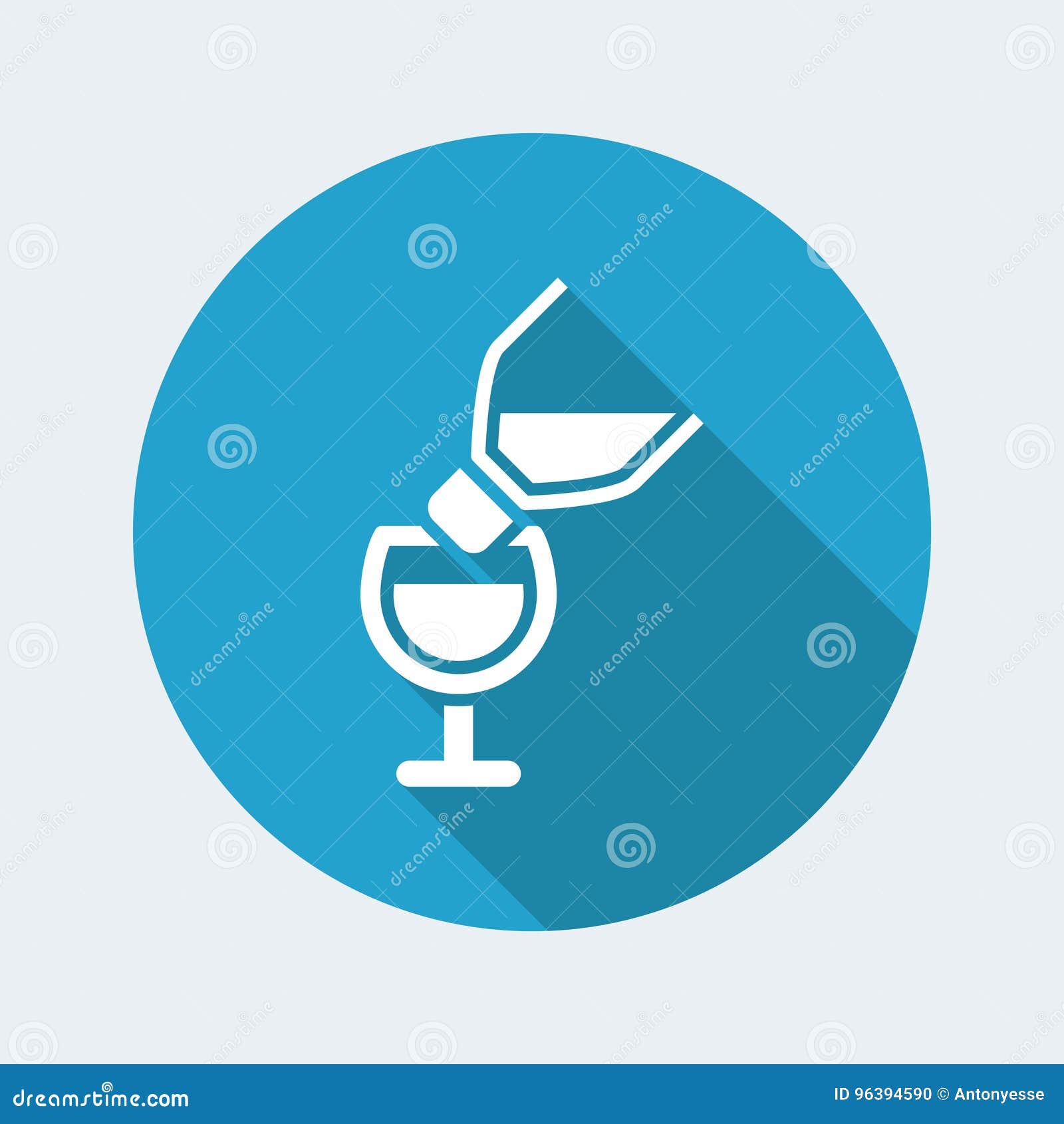 Wine pour icon stock vector. Illustration of singles - 96394590