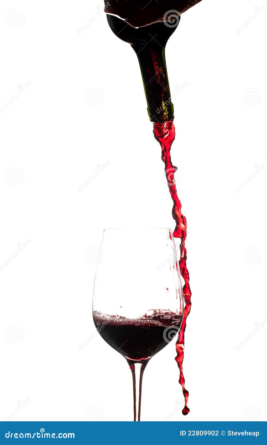 Wine Pouring from Bottle into Glass Stock Photo - Image of motion ...