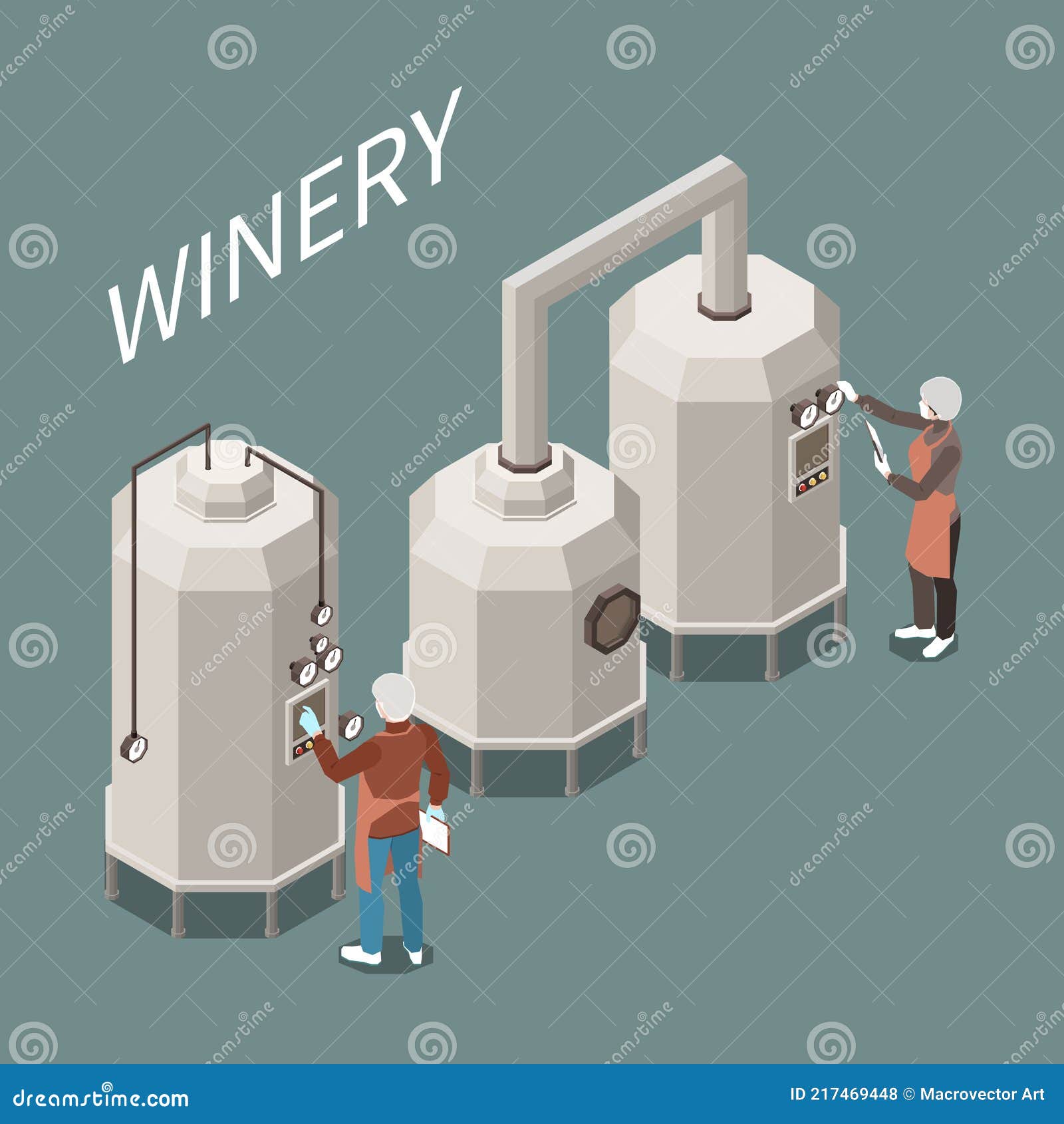 Wine Production Isometric Composition Stock Vector - Illustration of ...