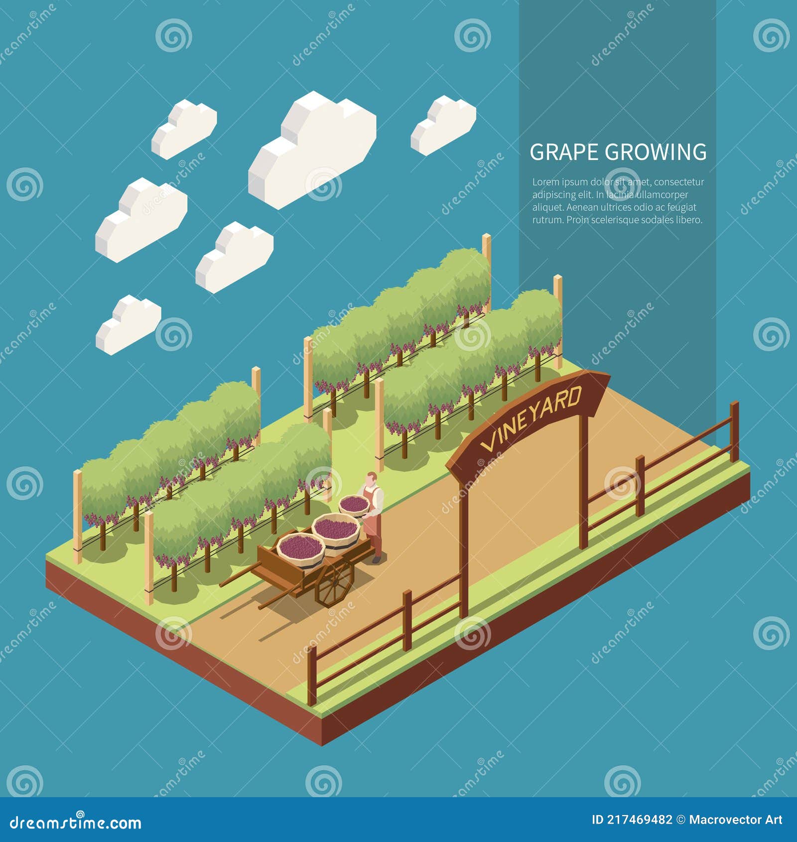 Wine Production Isometric Composition Stock Vector - Illustration of ...
