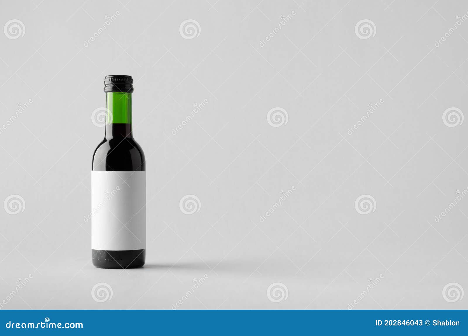 Wine Quarter / Mini Bottle Mock-Up. Blank Label Stock Image - Image of ...