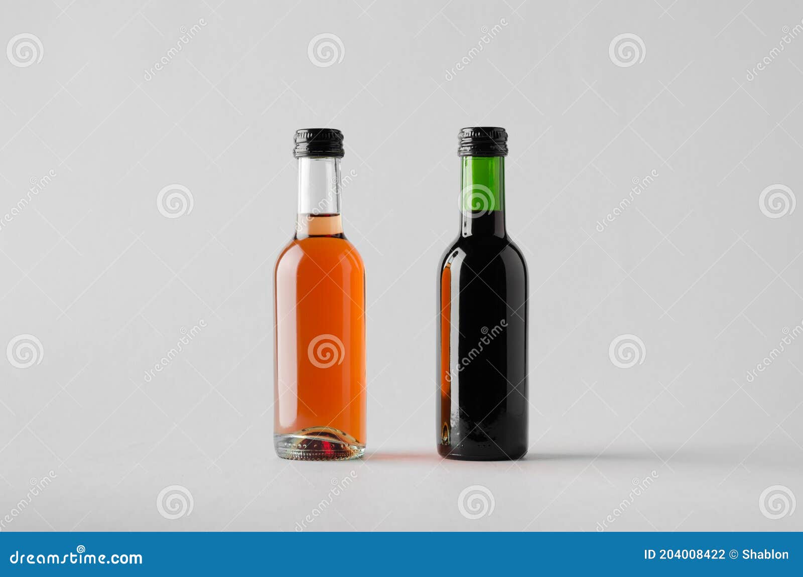 Wine Quarter / Mini Bottle Mock-Up - Two Bottles Stock Photo - Image of ...