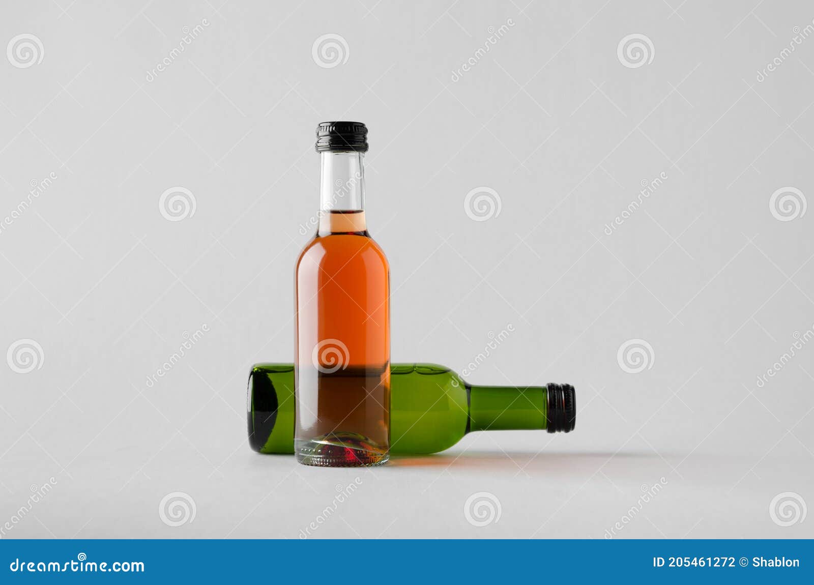 Wine Quarter / Mini Bottle Mock-Up - Two Bottles Stock Photo - Image of ...