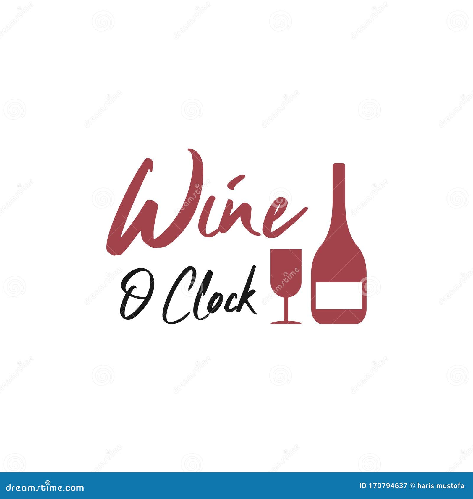 Wine Quote Lettering Typography Stock Vector Illustration Of