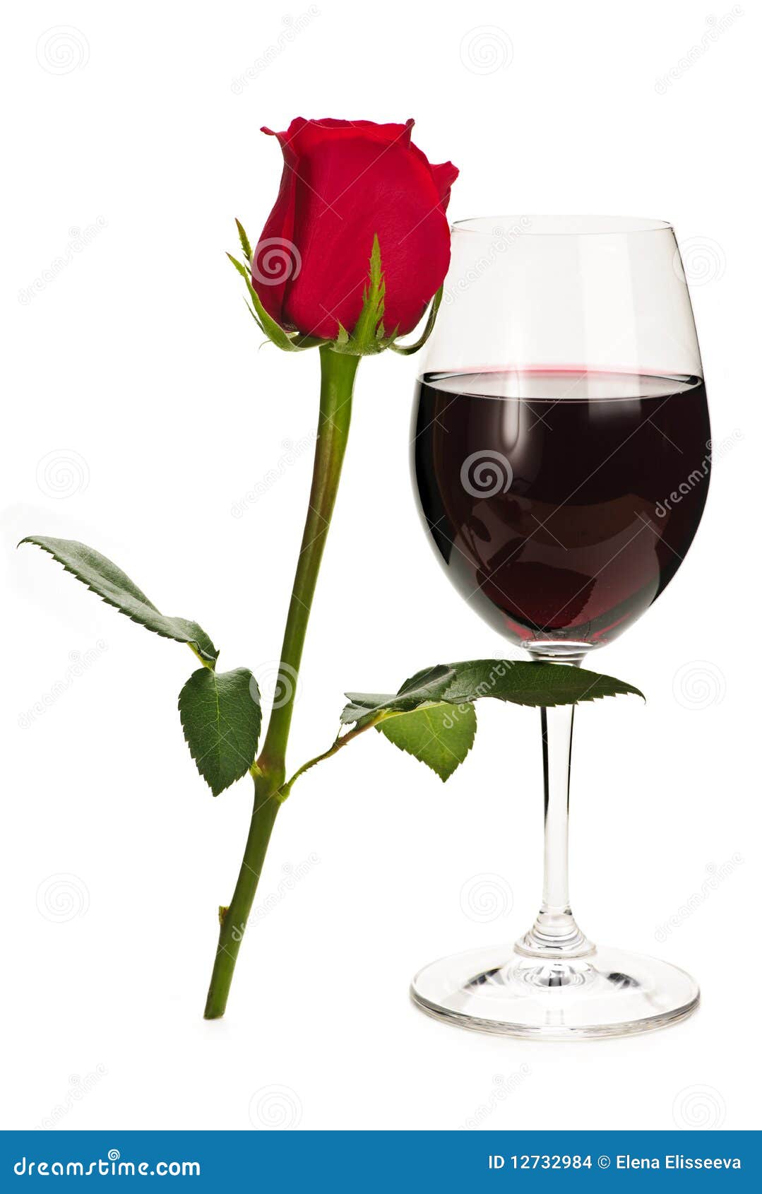Wine with red rose stock photo. Image of elegant, romantic - 12732984