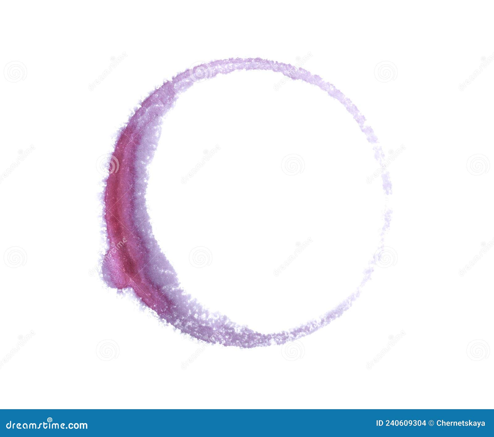 Wine Ring on White Background, Top View Stock Photo - Image of glass ...