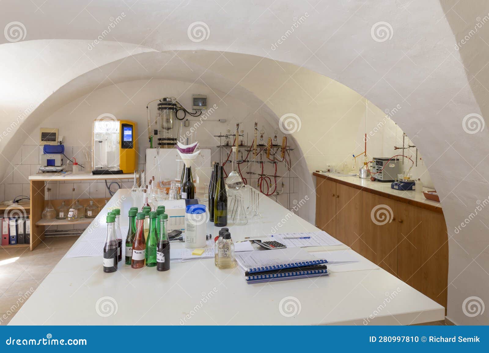 Wine S Laboratory with Traditional and Modern Apparatus Stock Photo ...