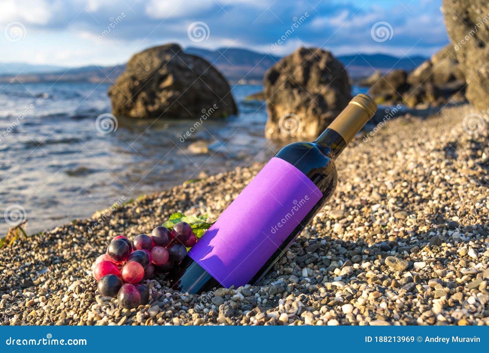Wine by the Sea stock image. Image of ocean, wineglass - 188213969