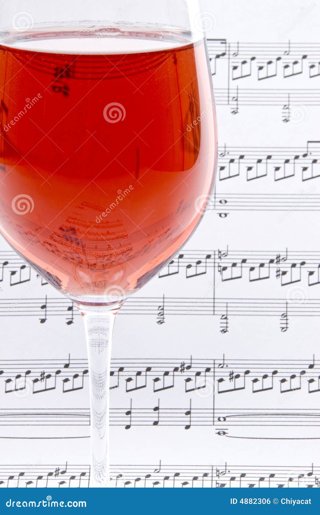 Wine and Sheet Music stock photo. Image of transparent - 4882306