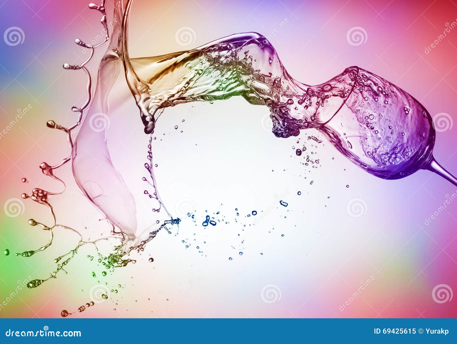 Wine Splash on Colorful Background Stock Illustration - Illustration of ...