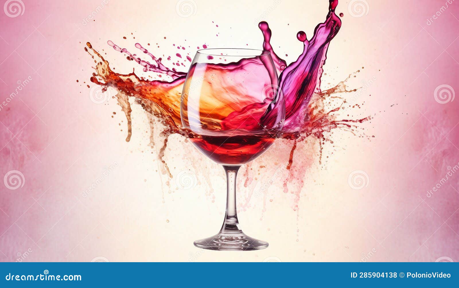 Wine Splashing Illustration in Glass. AI Generative Stock Illustration ...