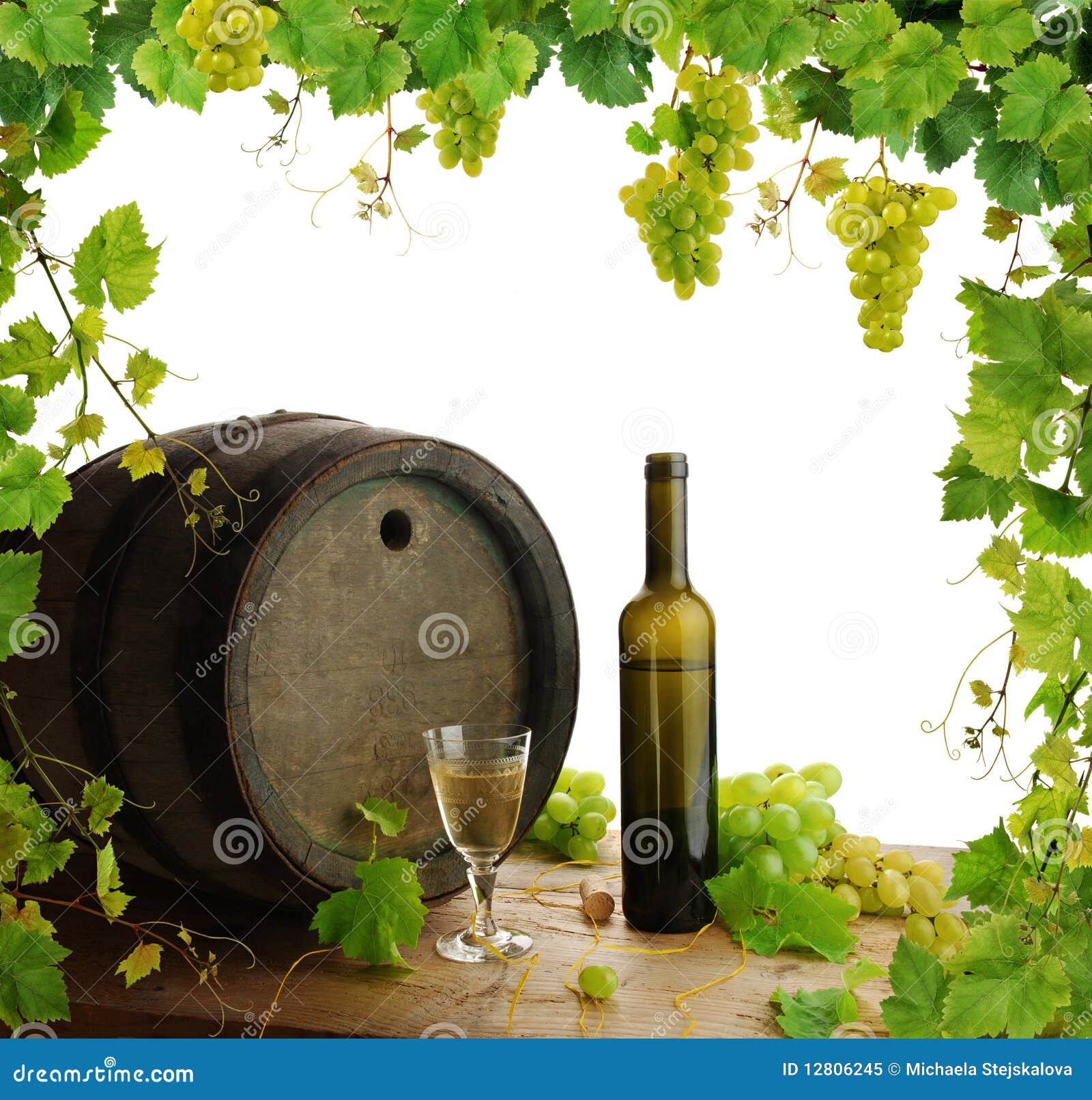 Grapevine Border With Wine Grapes Stock Photography | CartoonDealer.com ...