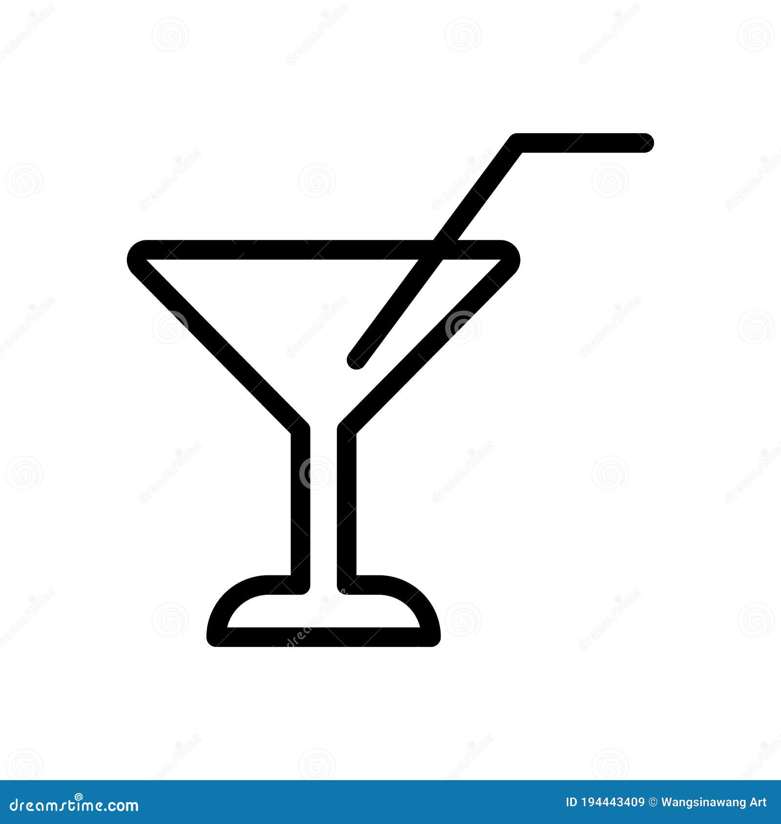 Wine Straw Symbol Line Icon, Vector Illustration Stock Vector ...