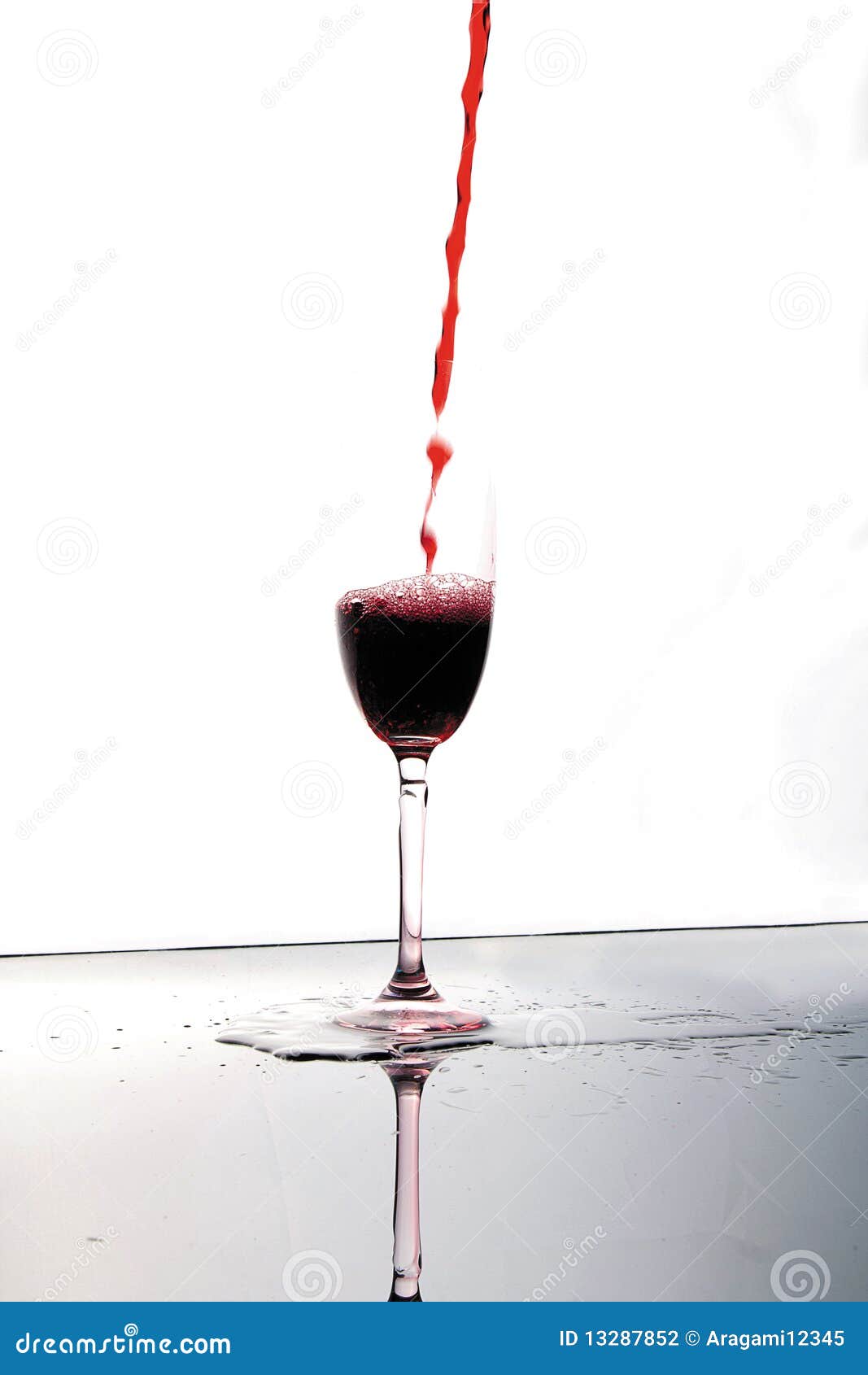 Wine Streaming in the Glass Stock Photo - Image of object, background ...