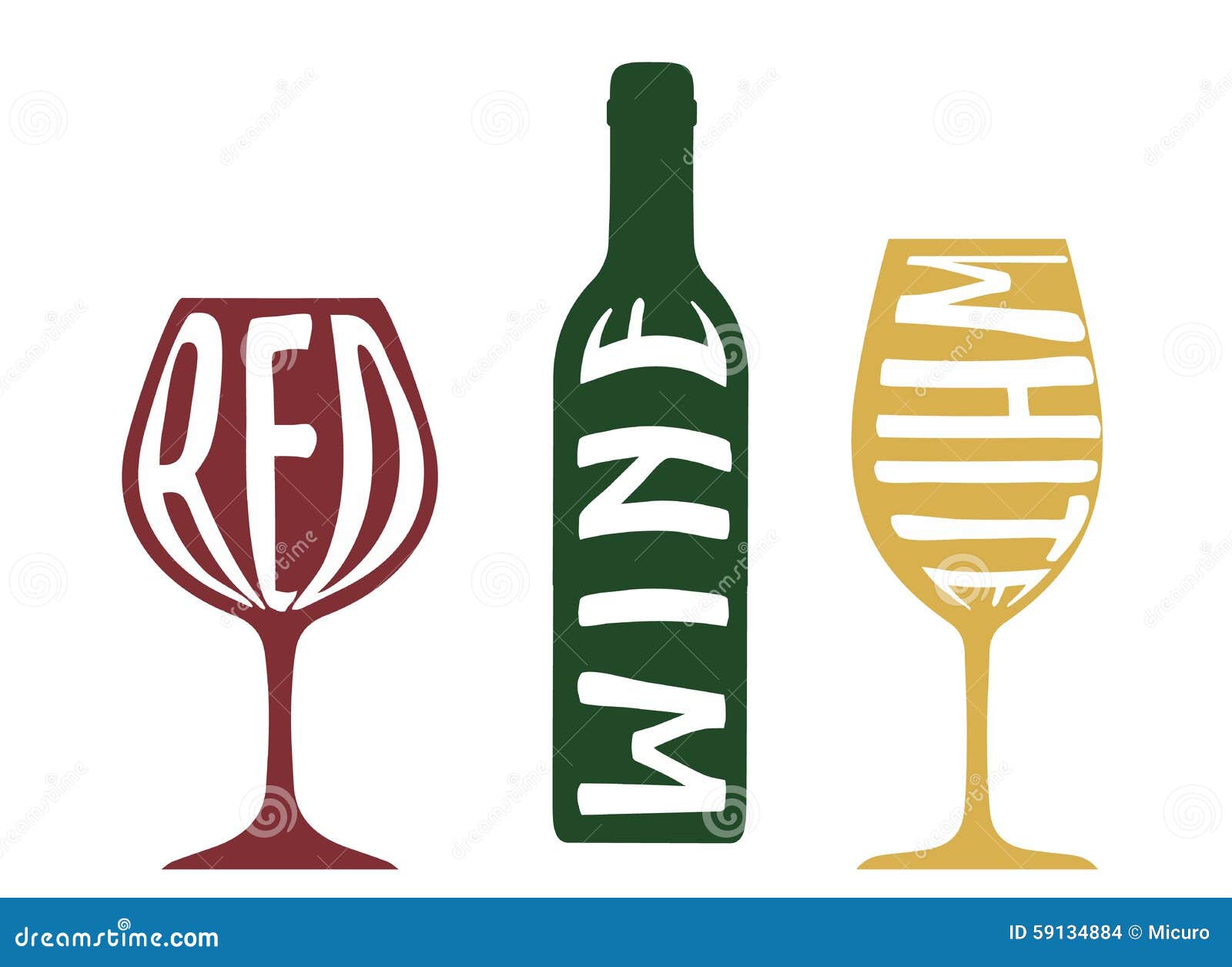 Wine Symbol Collection with Red and White Wine Stock Vector ...
