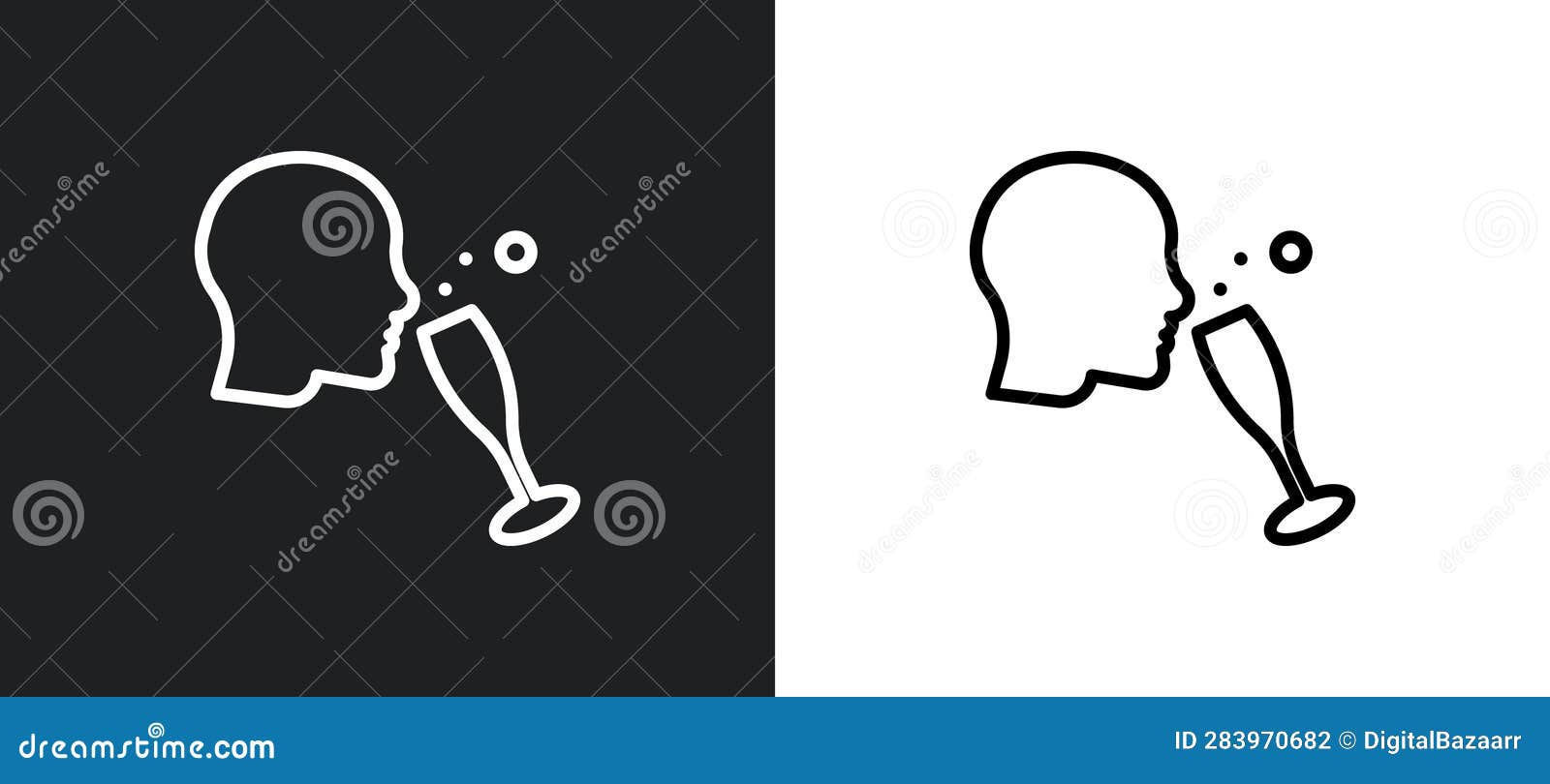 Wine Tasting Outline Icon in White and Black Colors. Wine Tasting Flat ...