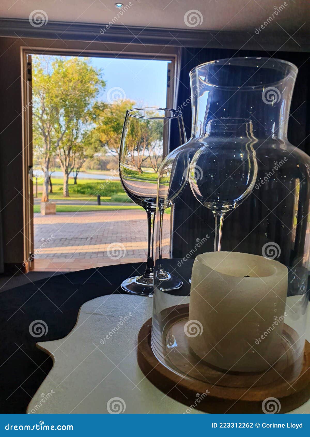 Wine Tasting with a View on a Golf Course Stock Photo - Image of ...