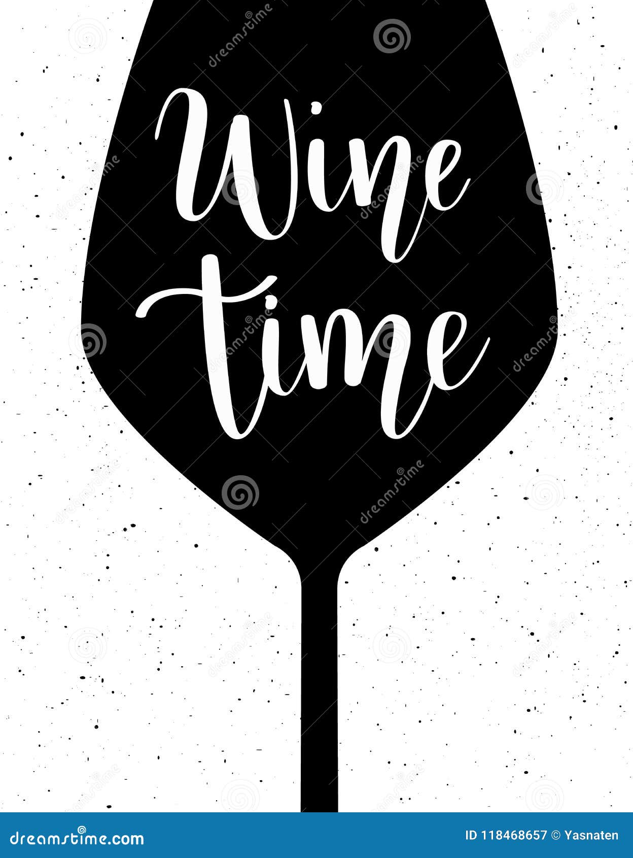 Wine time vector lettering stock vector. Illustration of decoration ...