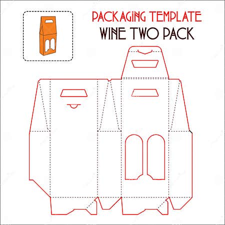 WINE TWO PACK PACKAGING TEMPLATE VECTOR Stock Vector - Illustration of ...