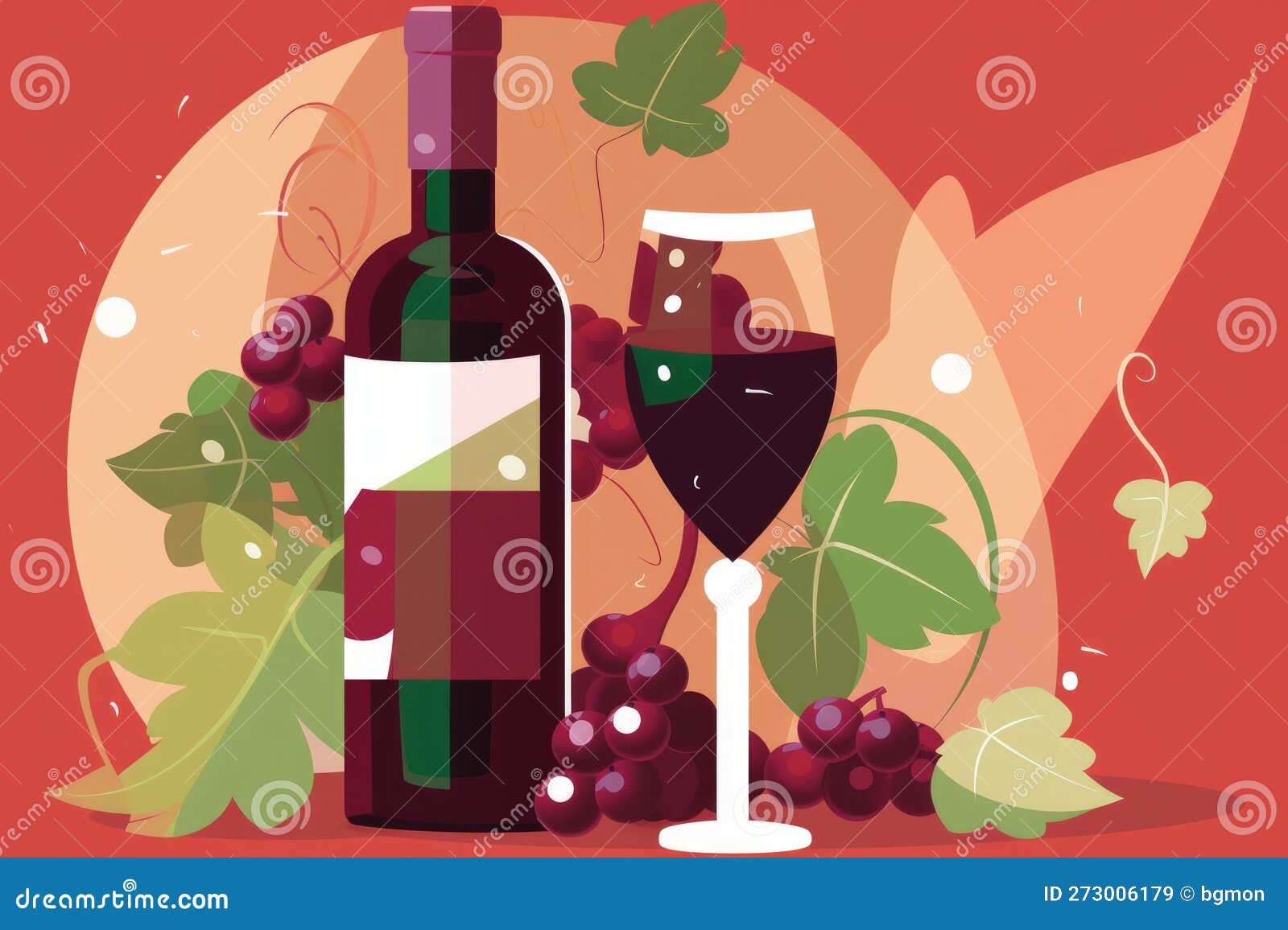 Wine Vector Drawing. Generative Ai Stock Illustration - Illustration of ...