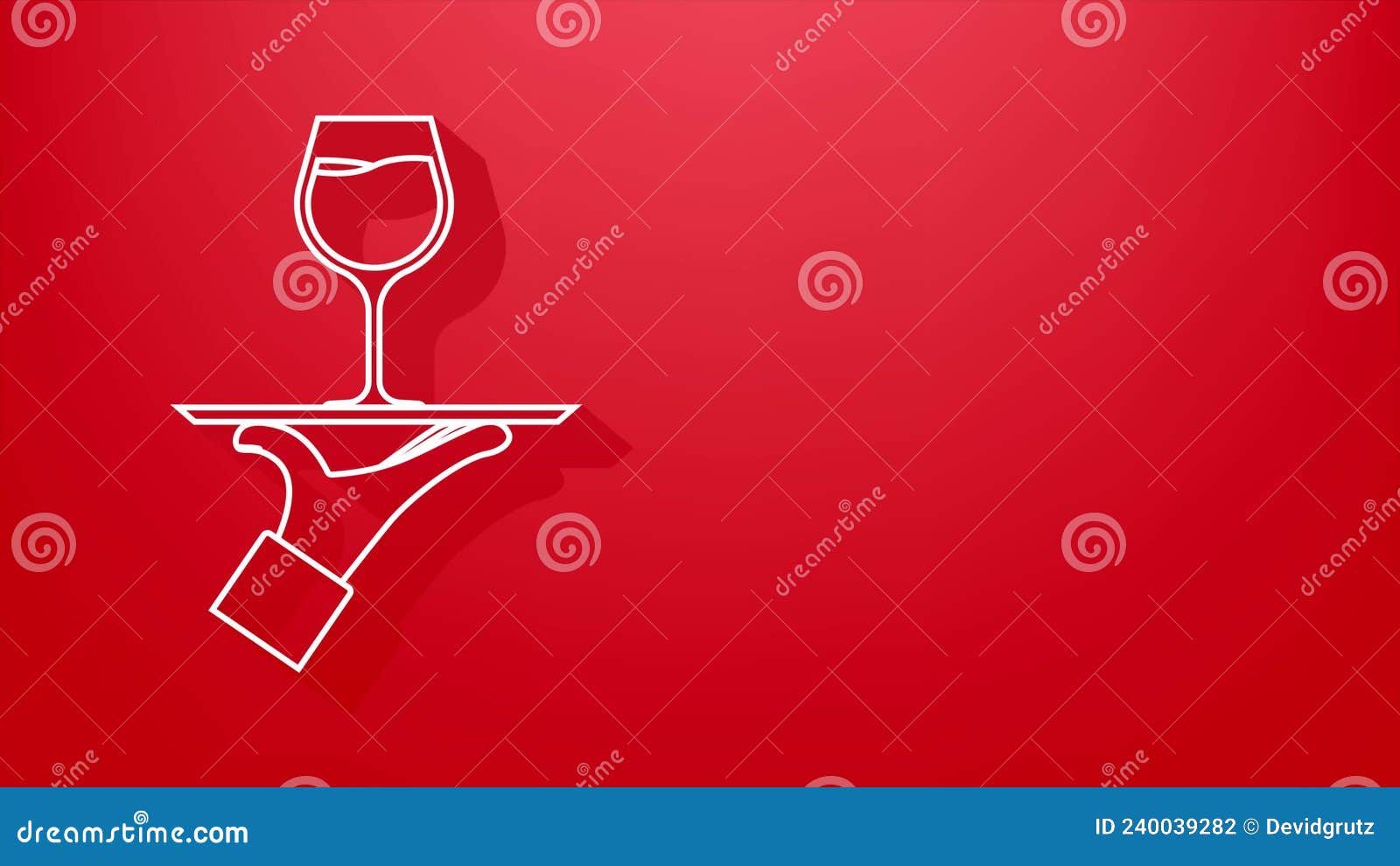 Wine Waiter in Shadow Style on Red Background. Motion Graphic Stock ...