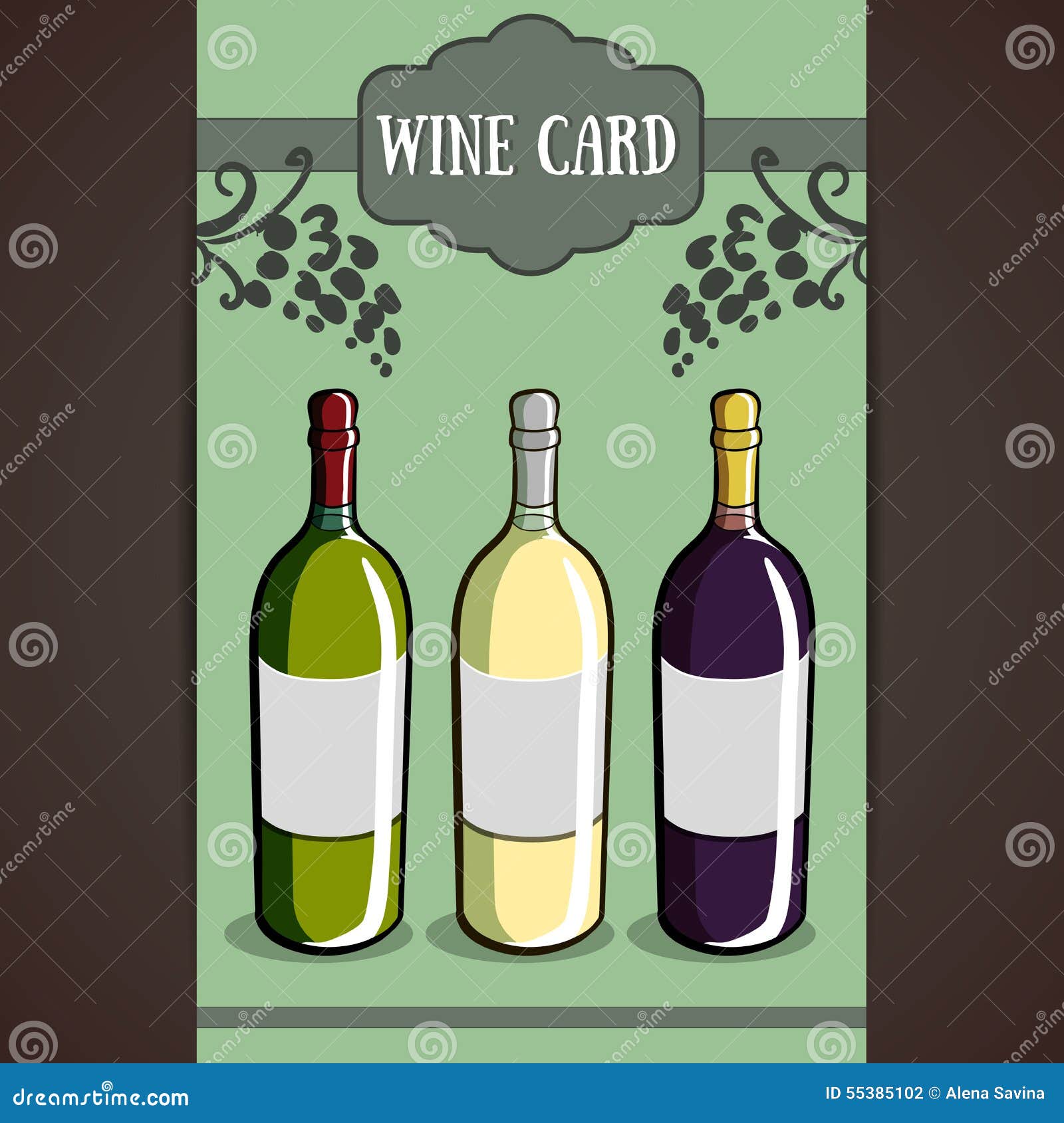 WIneCard stock vector. Illustration of menu, food, paper - 55385102